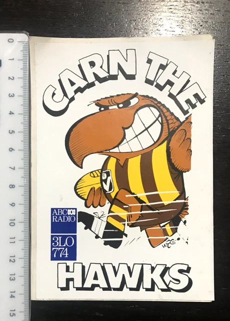 AFL VFL HAWTHORN Hawks 3Lo Abc Weg Sticker 1980S $14.99 - PicClick AU