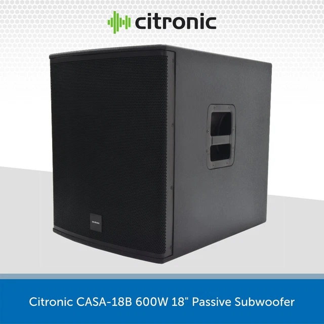 CITRONIC 18& 600W Passive Subwoofer Bass Bin Cabinet DJ Disco Club CASA ...