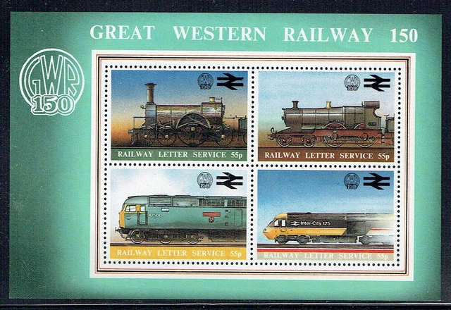 BRITISH RAIL 1985 GWR 150 miniature sheet railway letter stamps ...