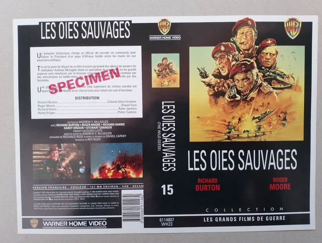 JAQUETTE VHS - Les Oies Sauvages - Vhs Sleeve - Richard Burton - Roger Moore EUR 5,00 - PicClick FR