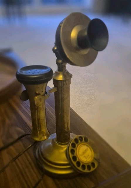 VINTAGE GEC STYLE Brass CandleStick Phone Rotary Dial Classic ...