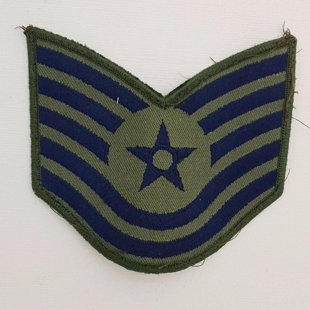 VINTAGE US AIR Force Technical Sergeant rank insignia cloth patch Iron ...