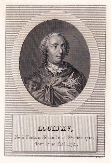 PORTRAIT LOUIS XV Roi de France Versailles Maison de Bourbon 1824 EUR ...