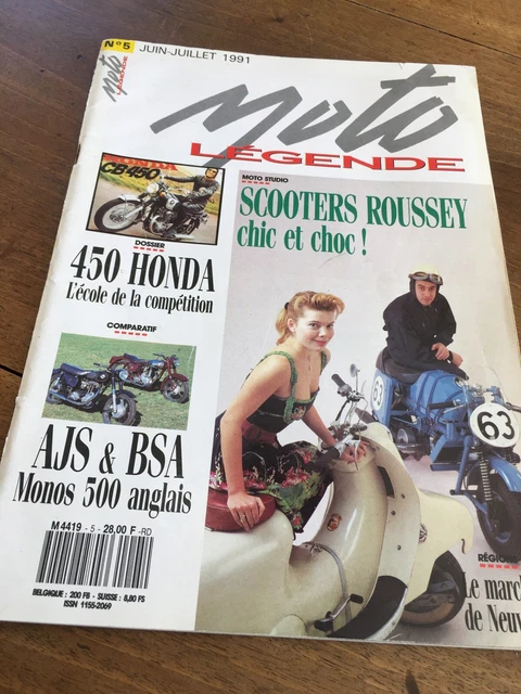 MOTOR LEGEND REVIEW 5 1991 Scooter Roussey Honda CB450 AJS BSA 500 Mono ...
