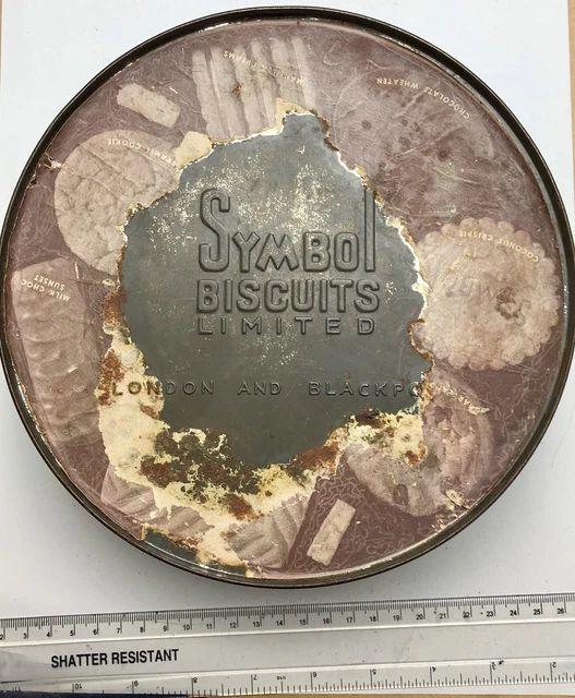 VINTAGE BISCUIT TIN with 1940’s Laughing Girl - SYMBOL BISCUITS ...