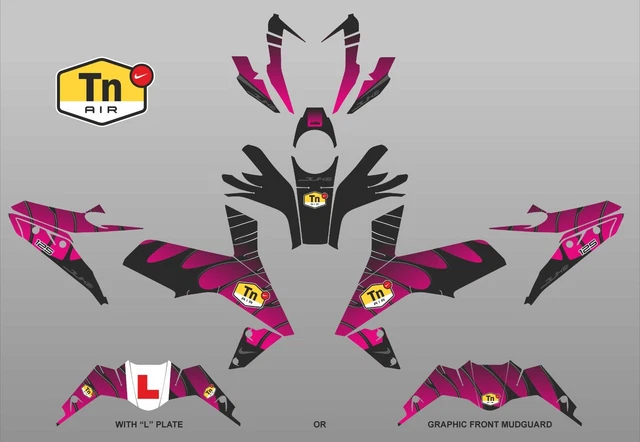 KTM DUKE 125 390 Nike TN pink black Graphics Decals Stickers kit R 2017 ...
