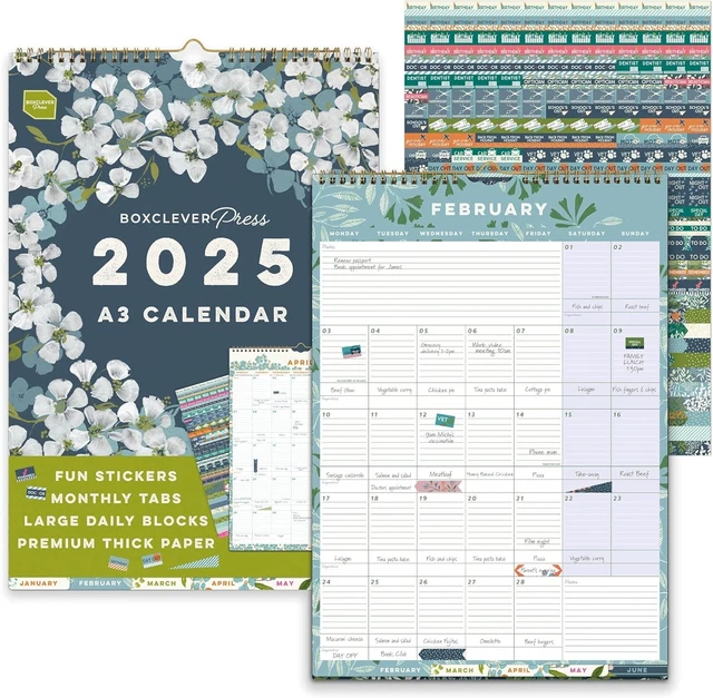 YEAR A3 CALENDAR 2025 Spacious Family Calendar 2025 Runs Jan Wall ...