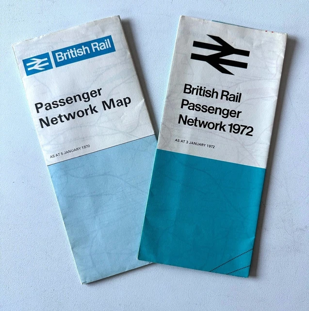 BRITISH RAIL PASSENGER Network Maps/Posters, 1970 & 1972 £15.00 ...