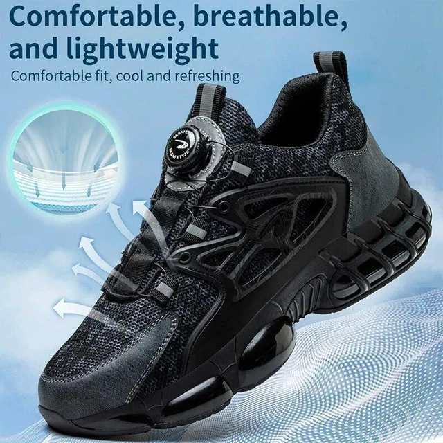 MENS LIGHTWEIGHT SAFETY Shoes Steel Toe Cap Work Boots Trainers Shoes ...