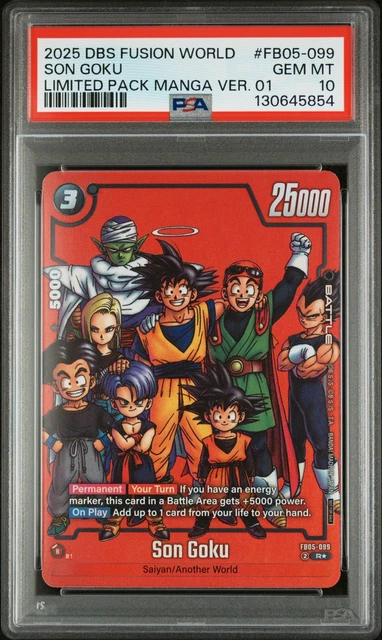 2025 DRAGON BALL Super Fusion World Son Goku Manga Pack FB05-099 PSA 10 ...
