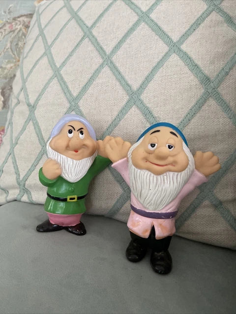 VINTAGE WALT DISNEY Seven Dwarfs 5 In Rubber Toys Grumpy And Happy £19. ...