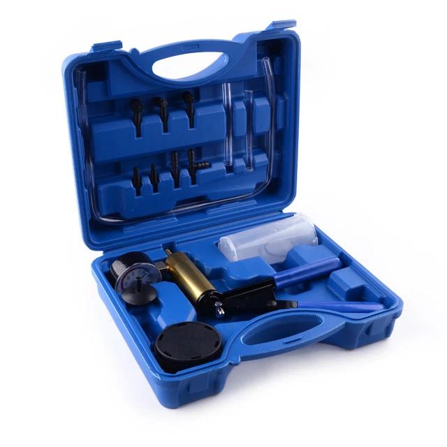 HAND HELD VACUUM Pressure Pump Tester Kit Brake Fluid Bleeder Car ...