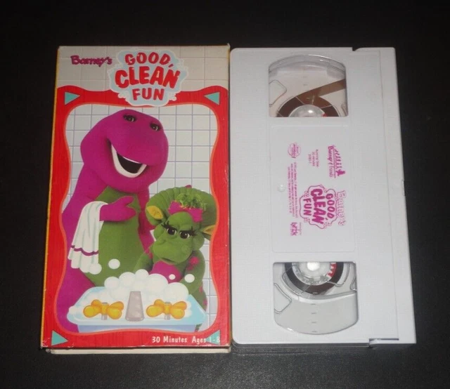 BARNEY'S GOOD, CLEAN Fun (VHS, 1998) Barney Purple Singing Dinosaur ...
