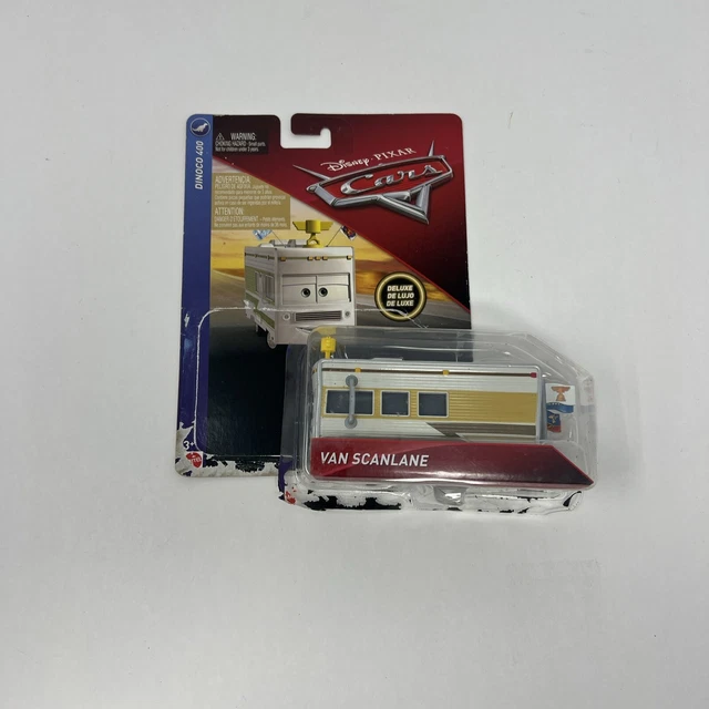 DISNEY PIXAR CARS Van Scanlane RV Dinoco 400 Deluxe Size Open Box READ ...