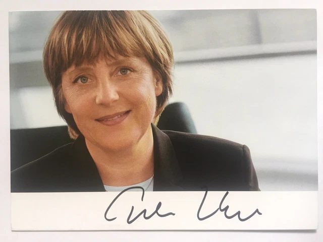 ANGELA MERKEL SIGNIERT Kanzlerin Karte Original Unterschrift Signatur ...