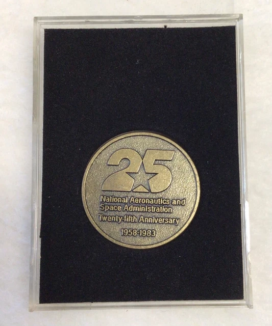 NASA 25TH ANNIVERSARY 1983 Medallion - Metal Flown Aboard Space Shuttle ...