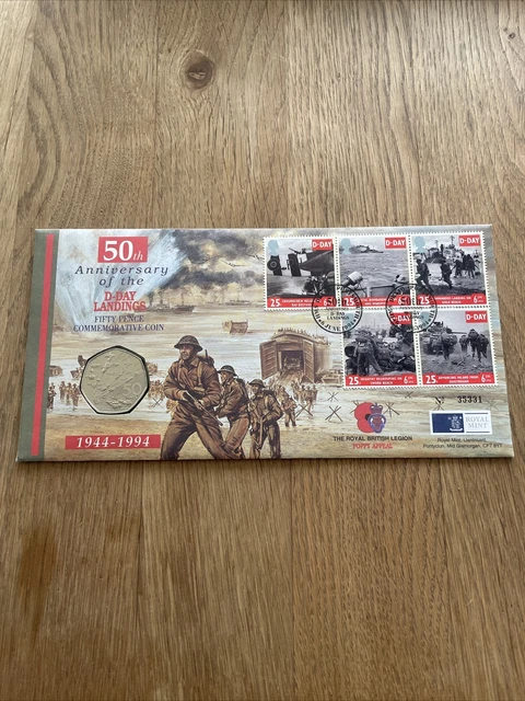 1994 ROYAL MAIL + Mint 50p Coin Cover - 50th Anniversary Of D-Day ...