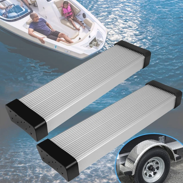 ALUMINUM BOAT TRAILER Round Fender Mount and Step Pad (PAIR) Bolt On ...