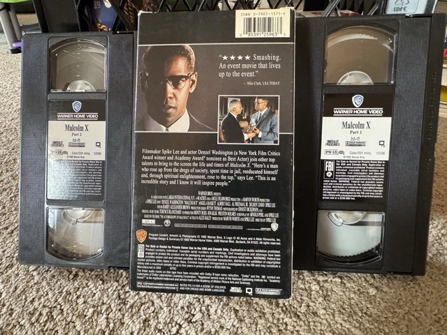 MALCOLM X (VHS, 1993, 2-Tape Set) Denzel Washington, Angela Bassett £4. ...