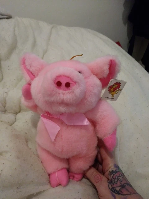 GROVE INTERNATIONAL PINK Pig Soft Toy Vintage 9" *Tagged* £2.50 ...