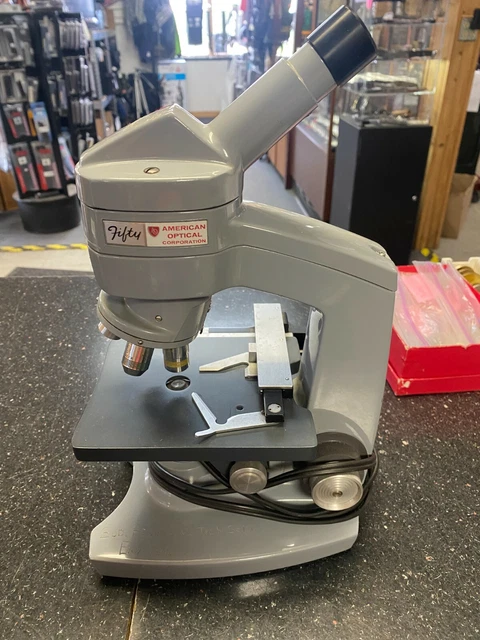 AMERICAN OPTICAL MICROSCOPE model Fifty Monocular Classroom Microscope ...