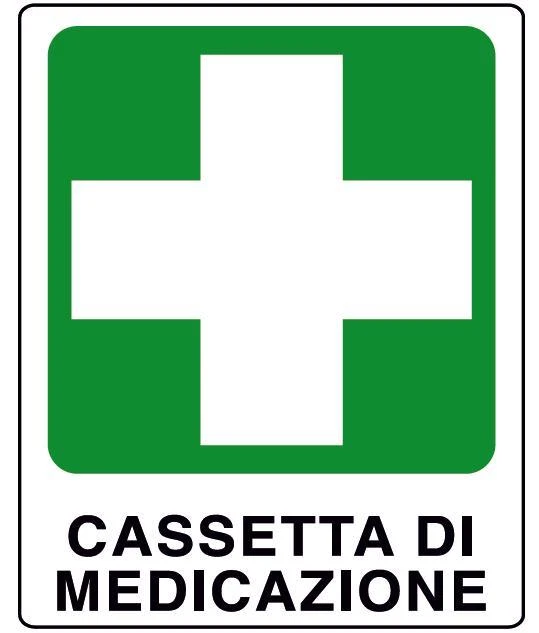 CARTELLO SEGNALETICA PRONTO soccorso cassetta di medicazione alluminio ...