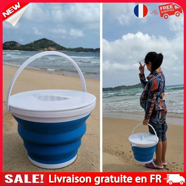 SEAU PLIABLE SEAU en plastique pliable seau de lavage de voiture (bleu ...