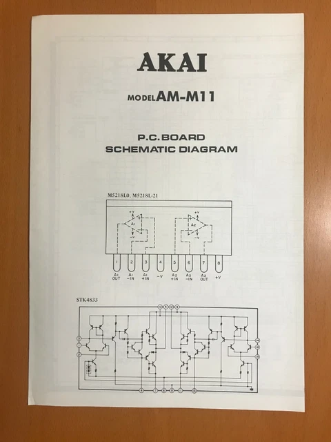 ORIGINAL SERVICE SCHEMA & Diagramm Akai Am-M11 Stereoverstärker D360 ...