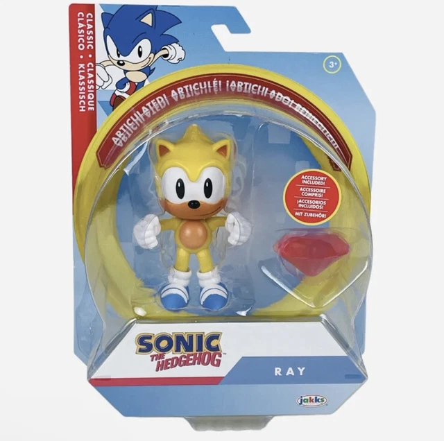 SONIC THE HEDGEHOG Ray Action Figure 4-inch with Red Chaos Emerald Rare ...