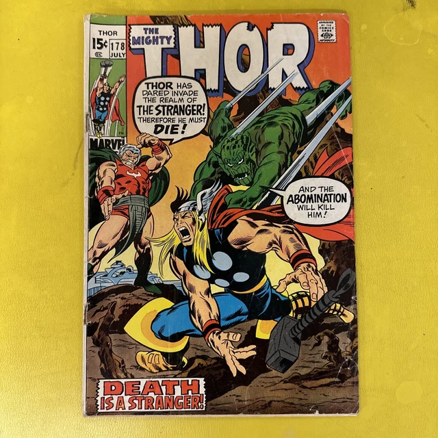 THOR #178 1ER art John Buscema sur Thor ! Abomination ! Marvel 1970 EUR 19,68 - PicClick FR