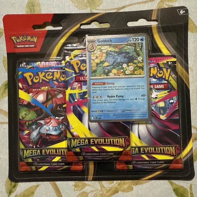 POKEMON MEGA EVOLUTION 3 Pack Blister ME01 Golduck £20.73 - PicClick UK