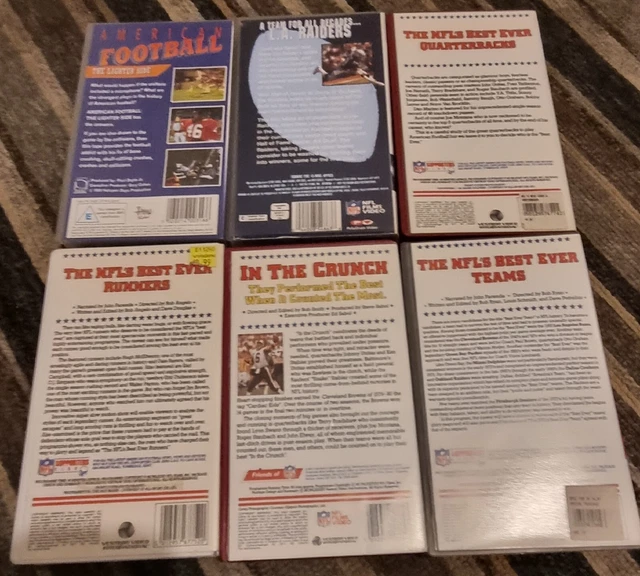 NFL VHS X6 American Football Best Ever Teams Quarterbacks Retro Vestron ...