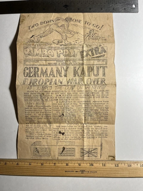 WWII US ARMY Base Rimba Post Newspaper Newsletter GERMANY KAPUT May 8 ...