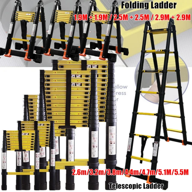 TELESCOPIC LADDER MULTI-PURPOSE Extendable Steps Ladders Loft 2.6-5.8M ...
