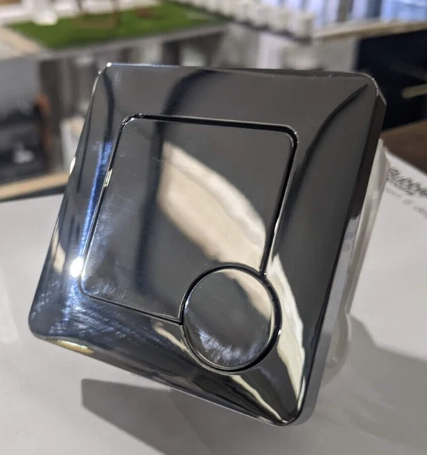 SQUARE DUAL FLUSH Plate Push Button (Concealed Toilet Cisterns) Chrome ...