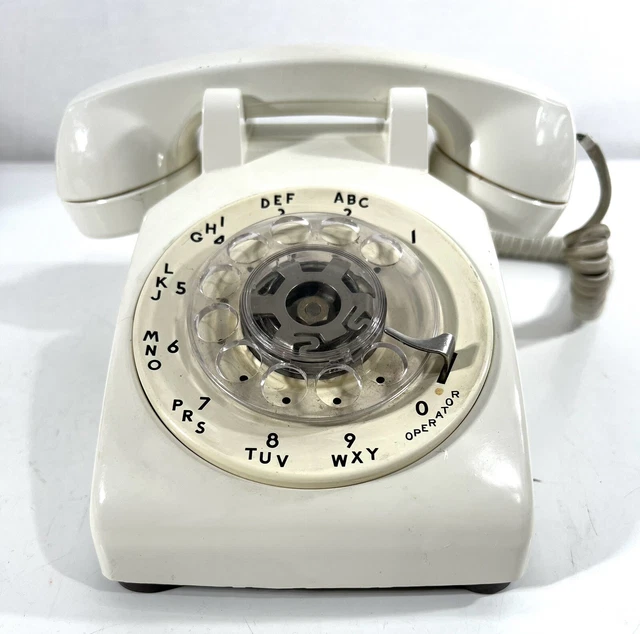 VINTAGE 1970'S BELL System Western Electric Rotary Phone White 500DM £ ...