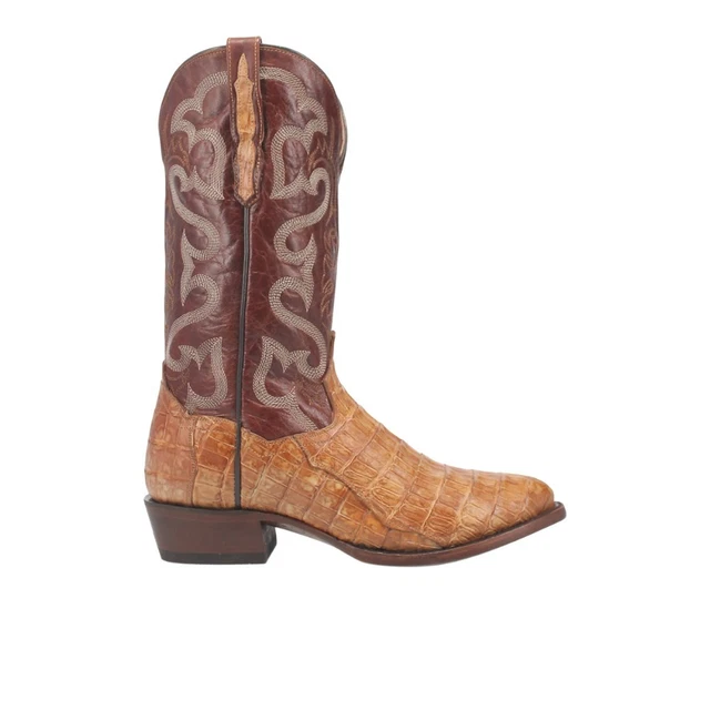 DAN POST BOOTS Primetime Caiman Embroidered Pull On Round Toe Cowboy ...