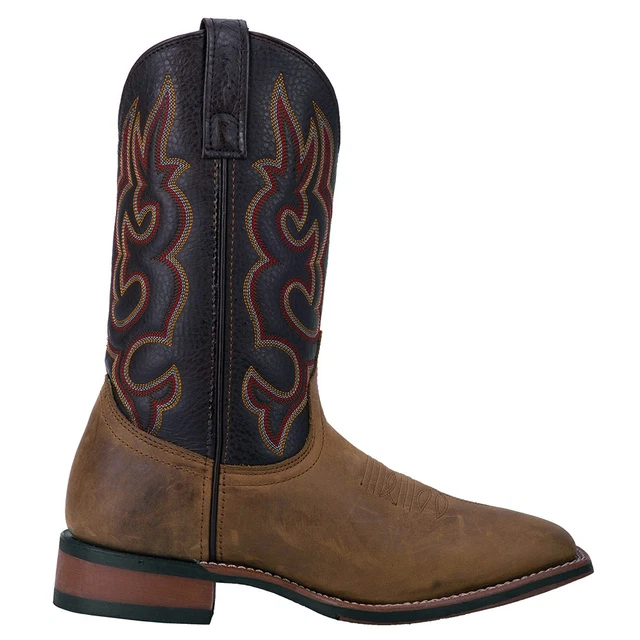 LAREDO LODI EMBROIDERED Square Toe Cowboy Mens Brown Casual Boots 7898 ...