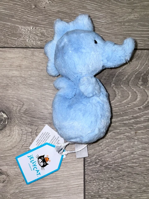 JELLYCAT I AM Fluffy Seahorse BNWT NEW Rare & Retired Pale Blue Sea ...