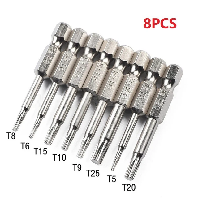 DIY TORX BIT Set Chocs T5/T6/T8/ T9/T10/T15/ T20/ T25 1/4 ...
