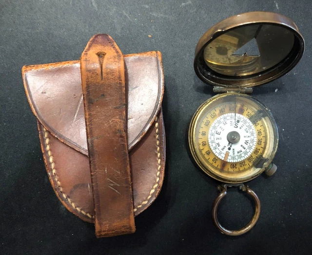 VINTAGE S. MORDAN & Co. WW1 Compass dated 1918 in Leather Belt Case £39 ...