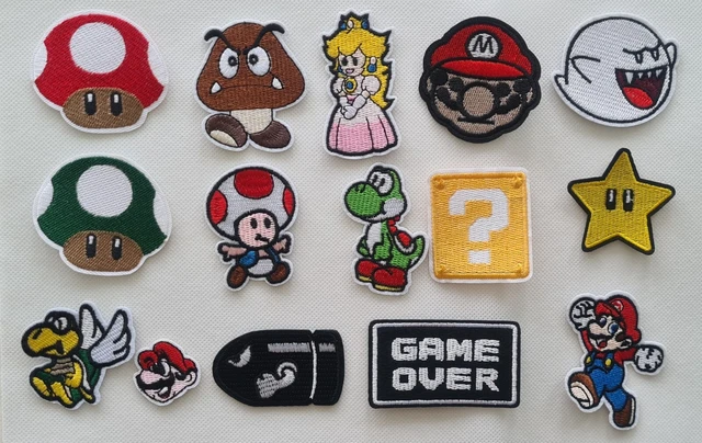 SUPER MARIO BROS Game Comic Cartoon Patches Badges Iron On Sew On £2.19 ...
