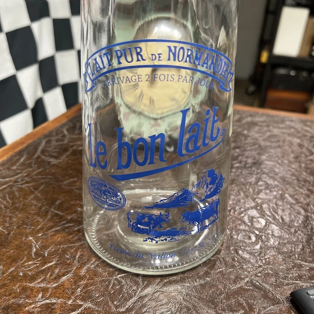 FRENCH LAIT PUR de Normandie Le bon Lait Milk Bottle Vintage Glass ...
