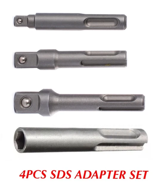 4PCS SET CHUCK SDS Hammer Drill Adapter Impact Driver Socket Hex ...