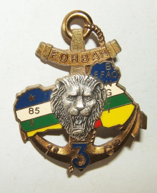 INSIGNE 3° REGIMENT INFANTERIE DE MARINE - 1° Cie - EFAO BANGUI 85/86 - Delsart EUR 20,00 ...