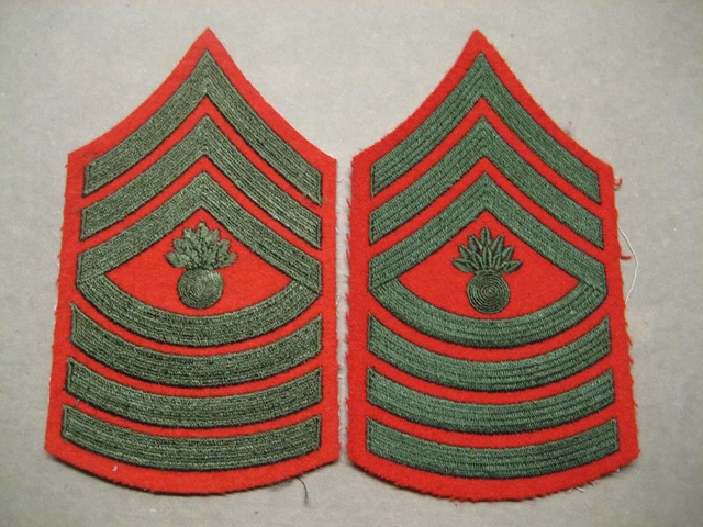 /US MARINE CORPS RANK CHEVRONS Master Gunnery Sergeant (MGySgt) $15.50 ...