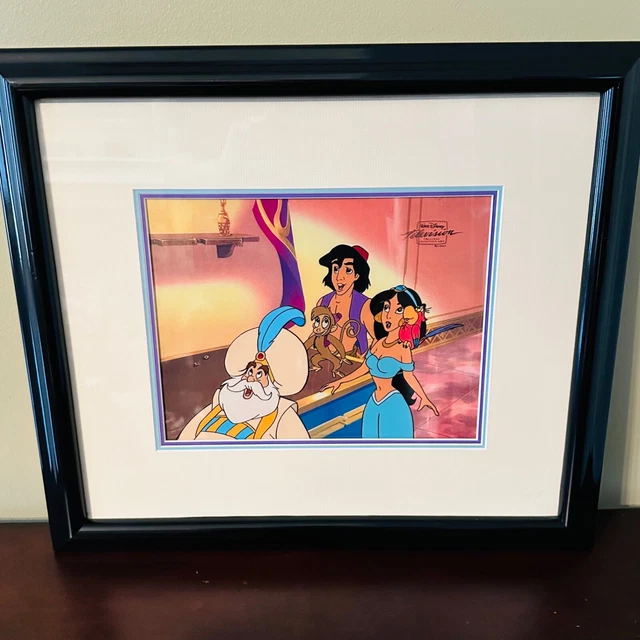 ORIGINAL ALADDIN JASMINE Abu Sultan Animation Cel 1994 Aladdin TV ...
