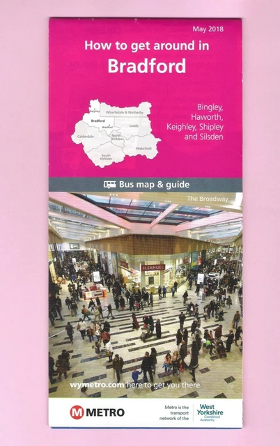 BUS MAP & Frequency Guide ~ West Yorkshire Metro - Bradford - May 2018 ...