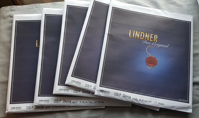 50X LINDNER OMNIA 16P Feuille à Insérer Avec 8 Rayures (30 MM) , Blanc Neuf ovp EUR 165,12 ...