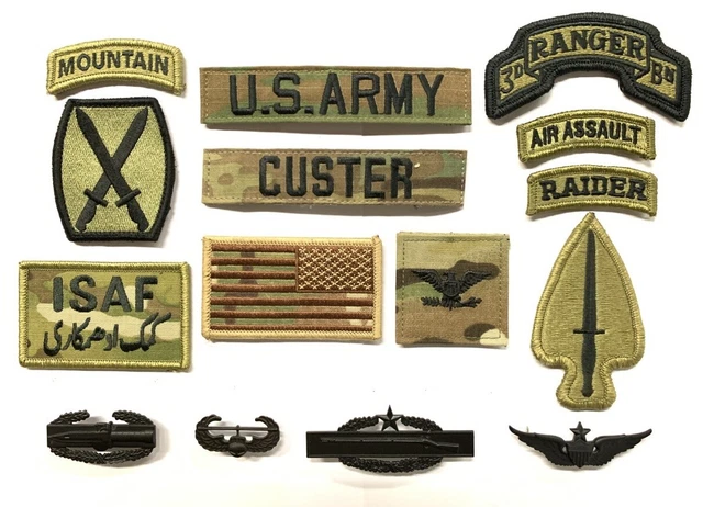 15 US ARMY Ocp patch Special Forces 10th Mountain Raider Konvolut ...